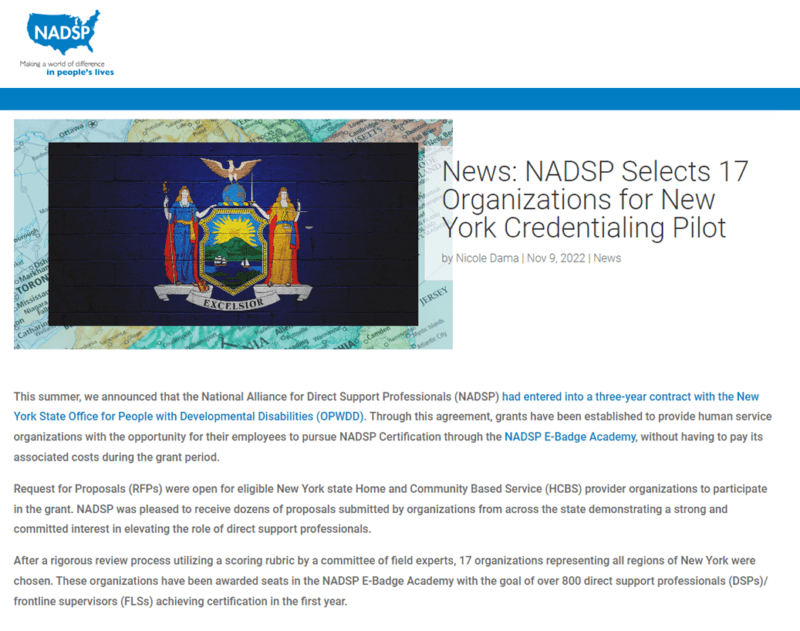 AHRC NYC Among 17 Organizations Selected by NADSP for New York ...