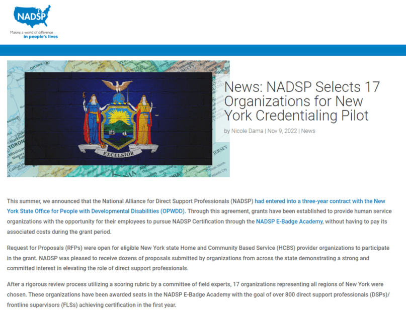 AHRC NYC Among 17 Organizations Selected by NADSP for New York ...