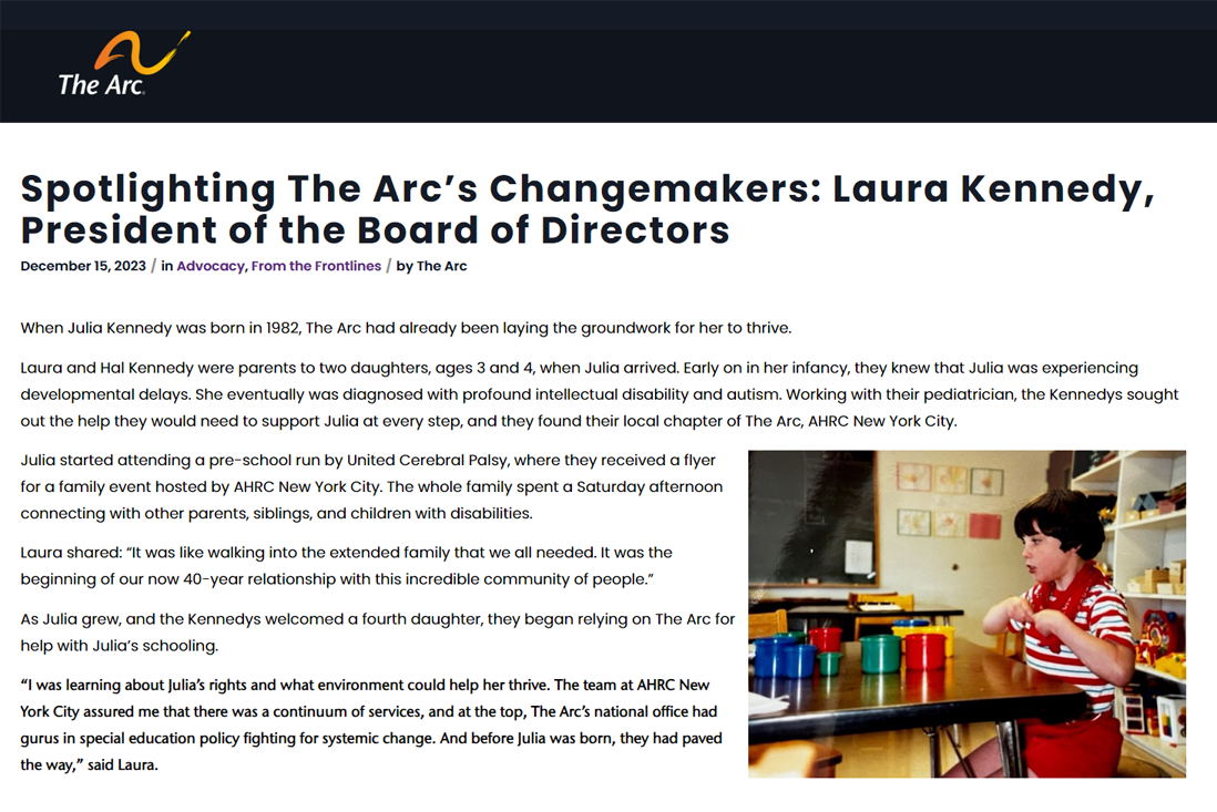 The Arc: Spotlighting The Arc’s Changemakers - Laura Kennedy, President ...