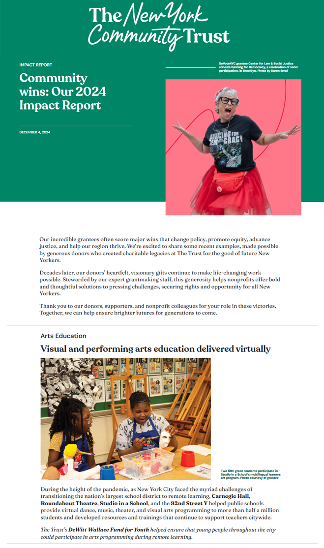 The New York Community Trust: 2024 Impact Report - AHRC New York City